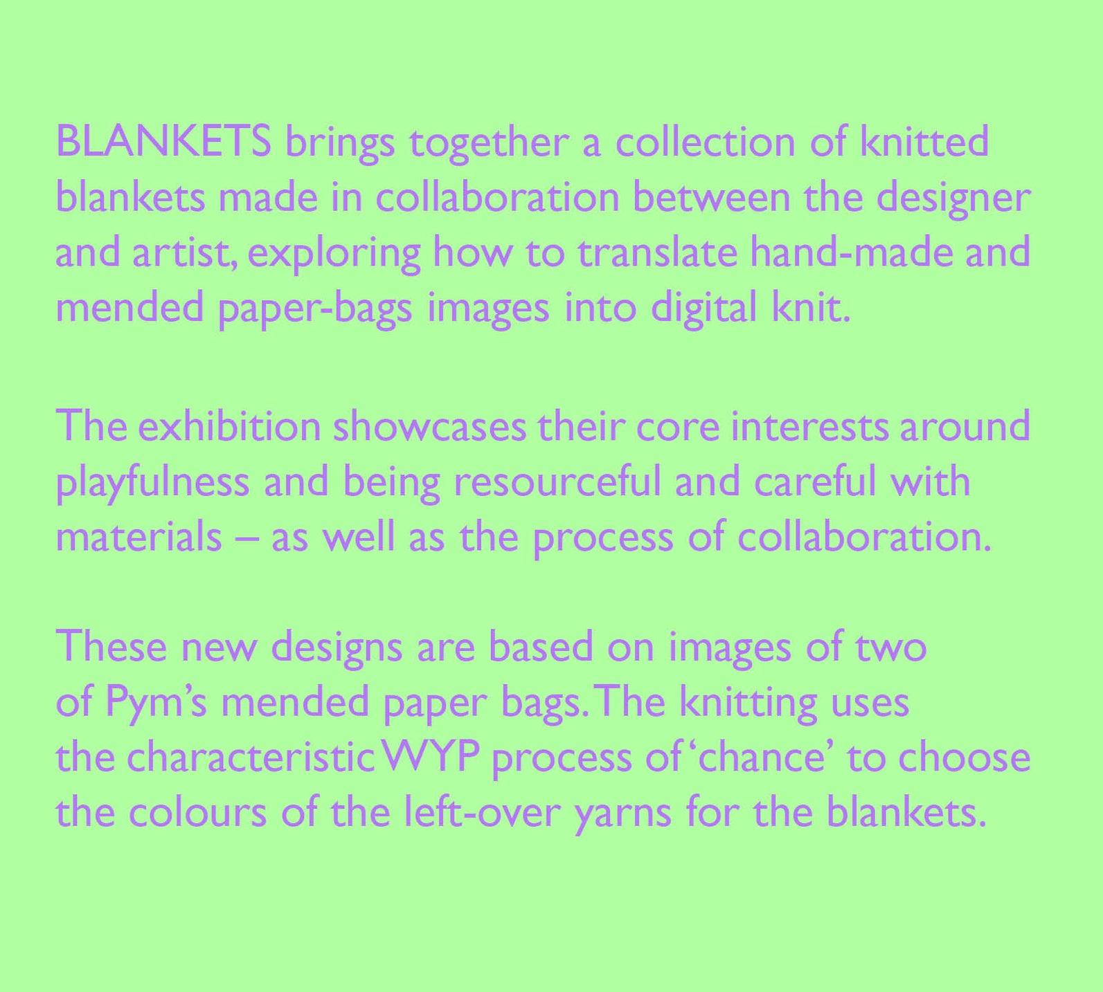 WYP PYM– Waste Yarn Project